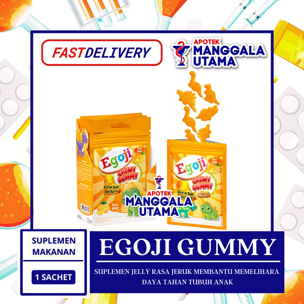 Jual EGOJI CHEWY GUMMY ISI 10 BUTIR - RASA JERUK/LECI/MELON | Shopee ...