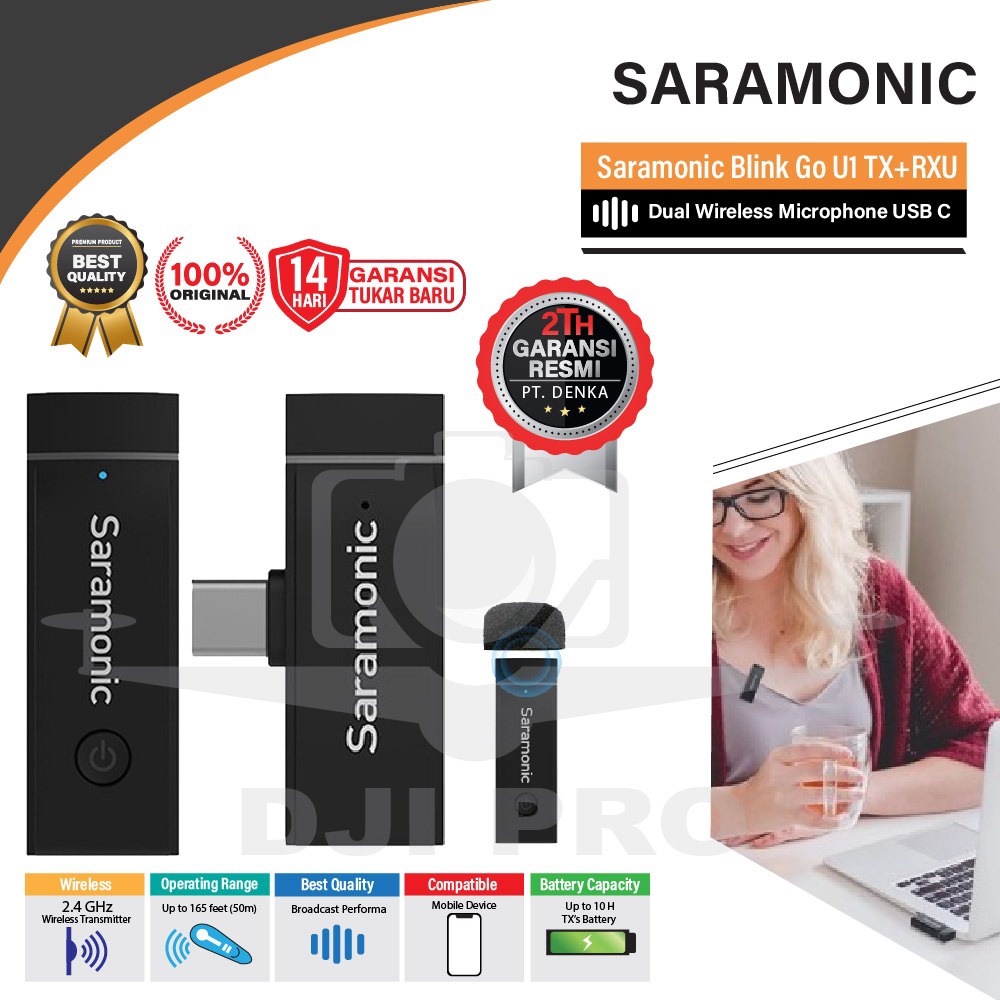 Jual Saramonic Blink Go U1 (TX+RXU) Dual Wireless Microphone USB C ...
