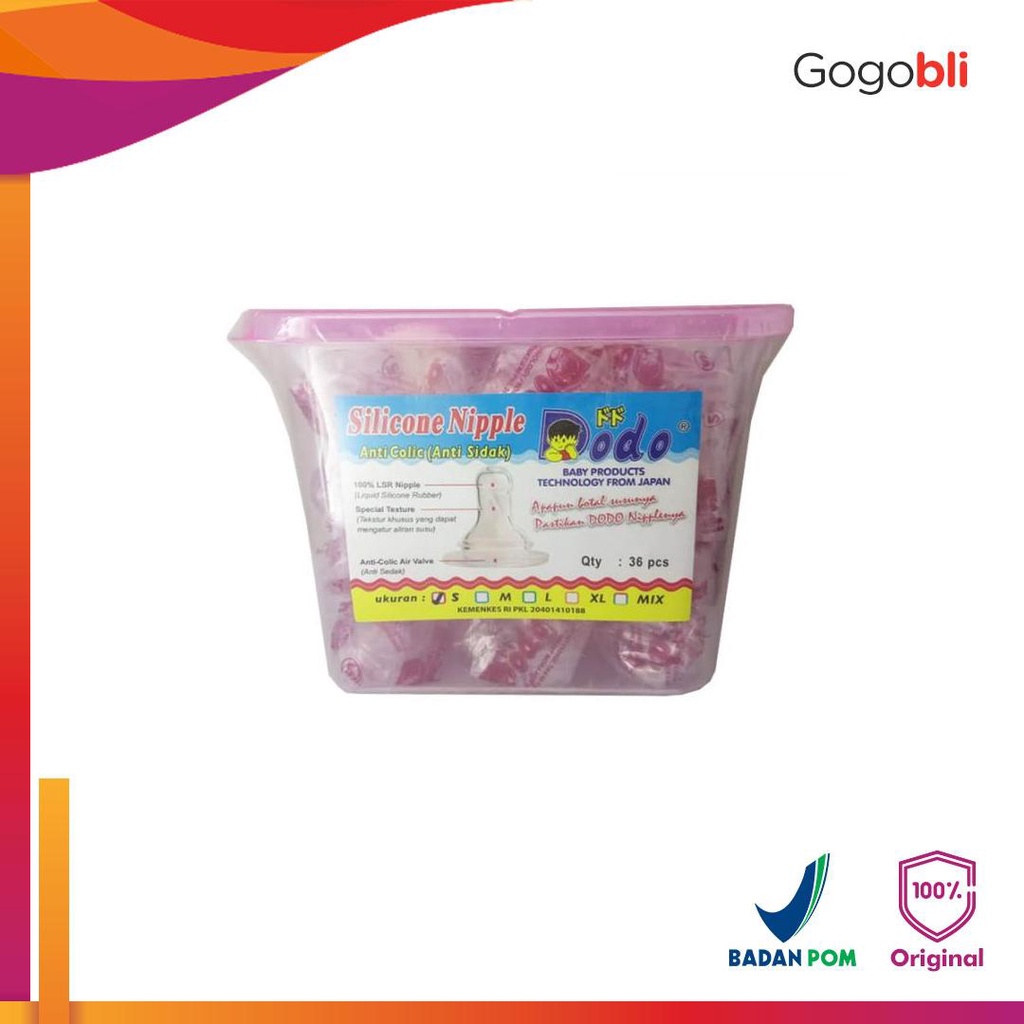Jual Dodo Silicone Nipple Anti Colic Size S Toples 36pcs | Shopee Indonesia