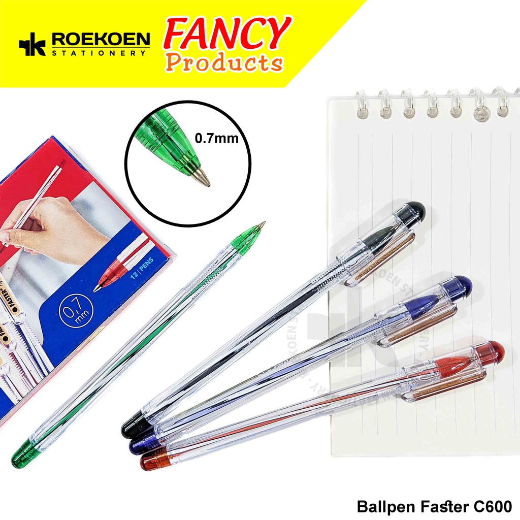 Jual Faster C600 Ballpen 0.7mm Hitam | Shopee Indonesia