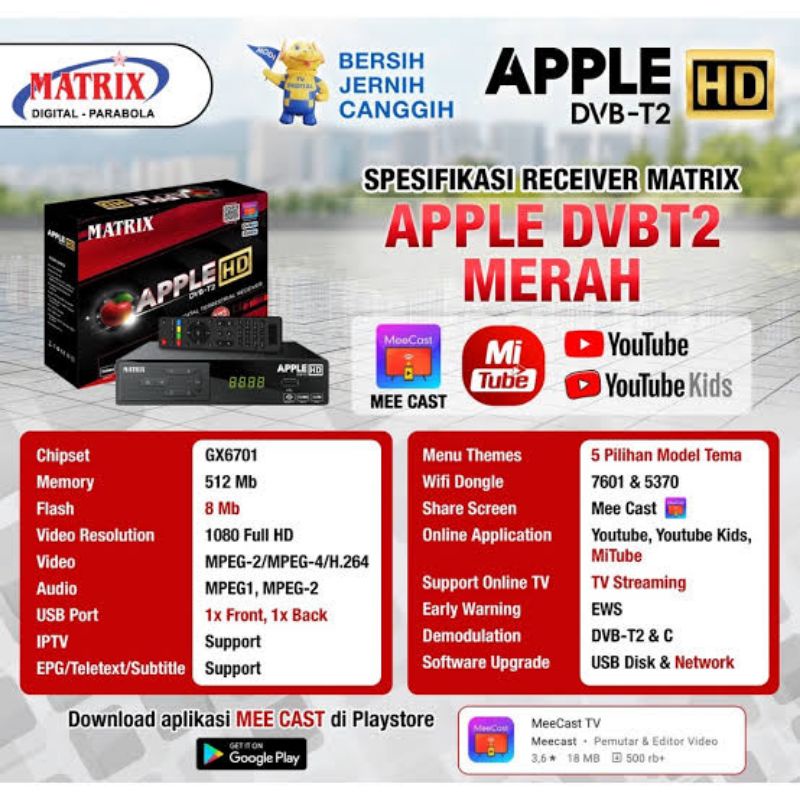 Jual SET TOP BOX TV DIGITAL MATRIX GARUDA BIRU DVB T2 EWS / SET BOX TV ...