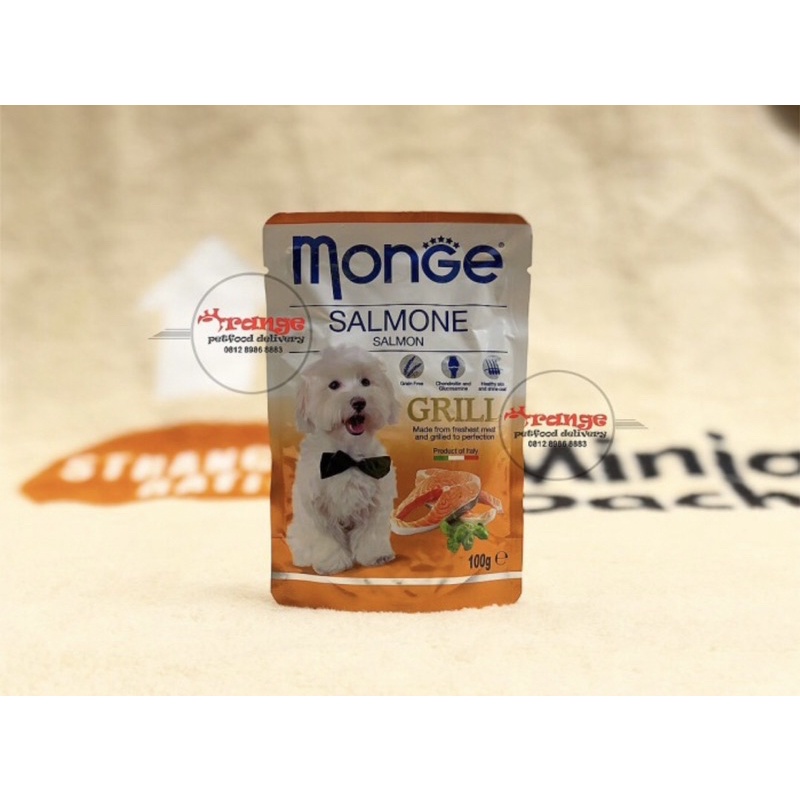 Jual Monge Pouch Salmon 100 gr - dog wet food makanan kornet basah ...