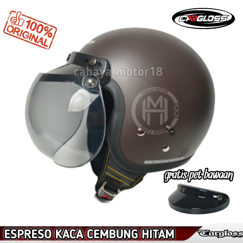 Jual HELM CARGLOSS CFM KACA RETRO CEMBUNG|HALF FACE | Shopee Indonesia