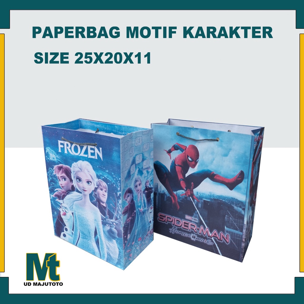 Jual Paper Bag Karakter 20x10x25 Cm (PAKET 12 PCS) / Tas Kertas / Tas ...