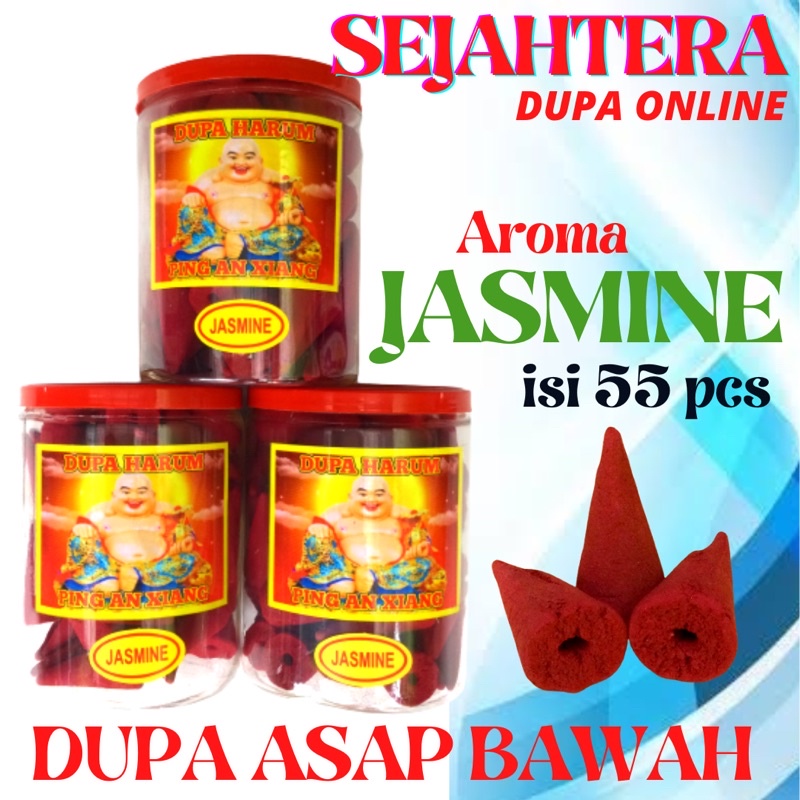 Jual Dupa Tumpeng/Kerucut Asap Bawah Aroma “JASMINE” isi 55 pcs Toples ...