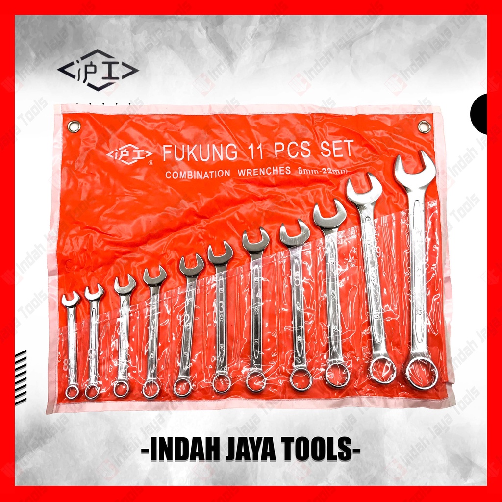 Jual FUKUNG Kunci Ring Pas Set 11 pcs ( 8 - 22 mm ) Combination Wrench ...