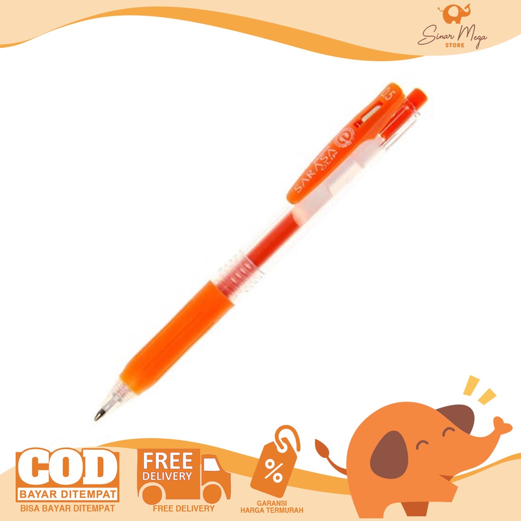 Jual Zebra Sarasa Clip 0,5mm RED ORANGE / Pulpen Zebra Sarasa Murah ...