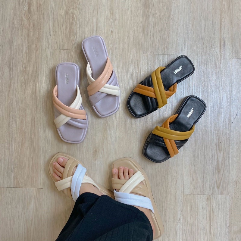 Jual TEANA SANDAL WANITA SILANG PLATFORM TINGGI SPONS EMPUK WINOD SARA ...