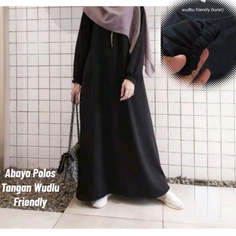 Jual Promo Abaya syari Gamis Hitam lis Turkey Dress Basic Arab Busui ...