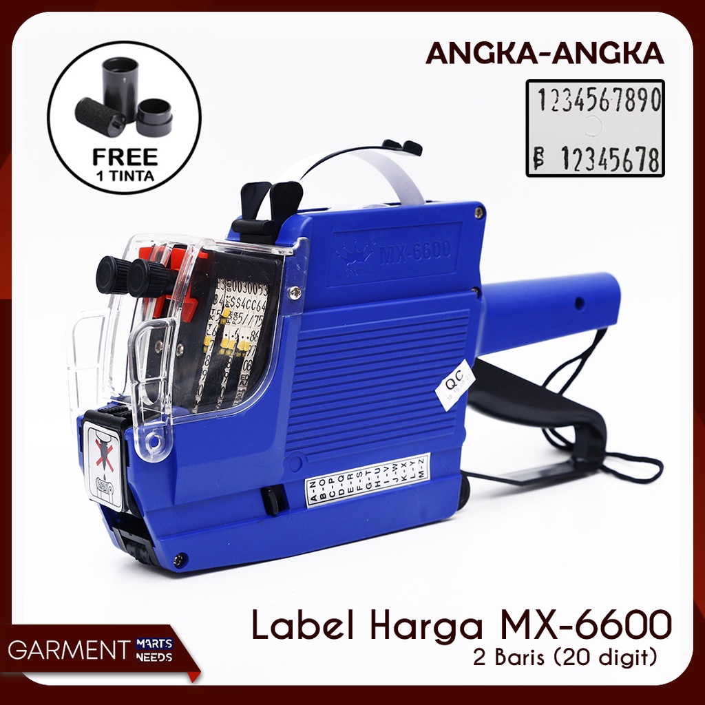 Jual Alat Label Harga 2 Baris ANGKA-ANGKA tipe MX 6600 | Shopee Indonesia