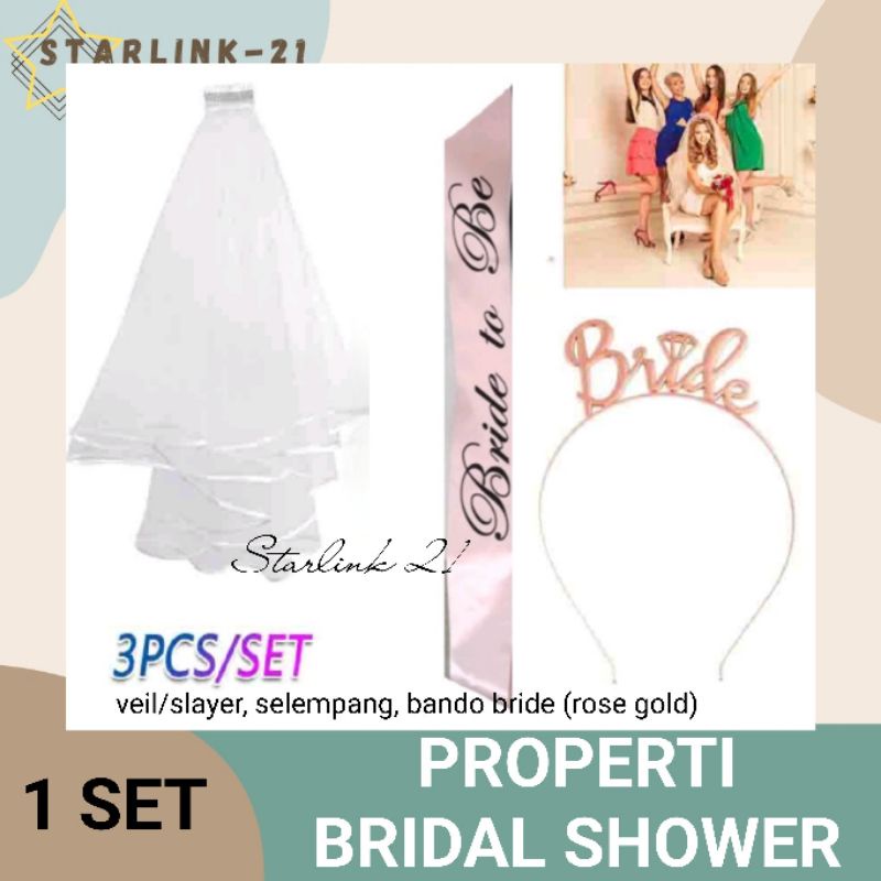 Jual SET BRIDAL SHOWER | VEIL SLAYER SELEMPANG BANDO BRIDE TO BE | Set ...