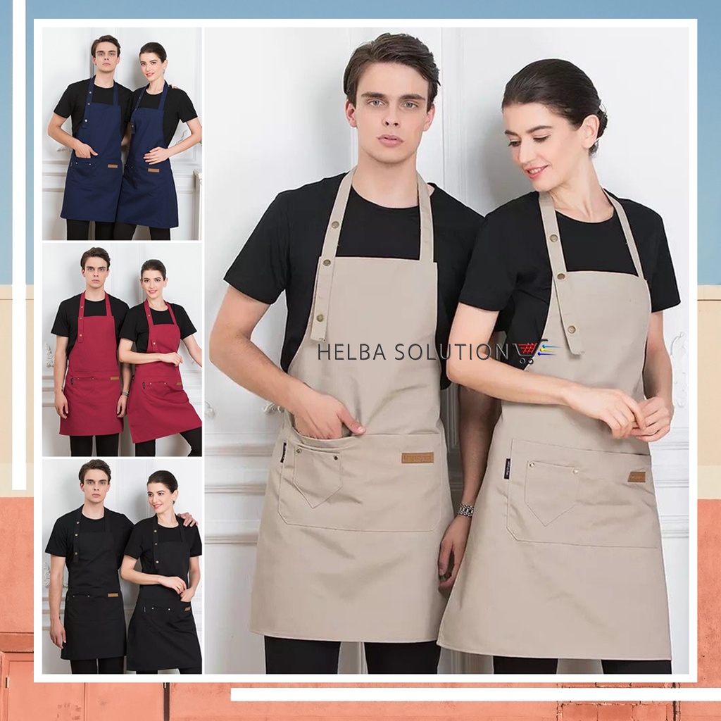 Jual Celemek Masak APRON Barista Chef Koki Waiters Bartender Clemek ...