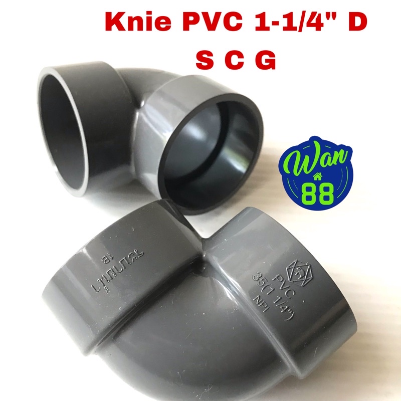 Jual Knie / Elbow PVC 1-1/4” D SCG | Shopee Indonesia