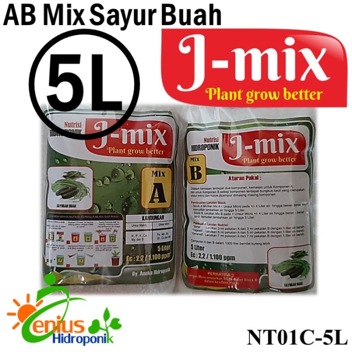 Jual AB Mix Sayur Buah Pekatan 5 Liter / J-Mix / Nutrisi Hidroponik ...