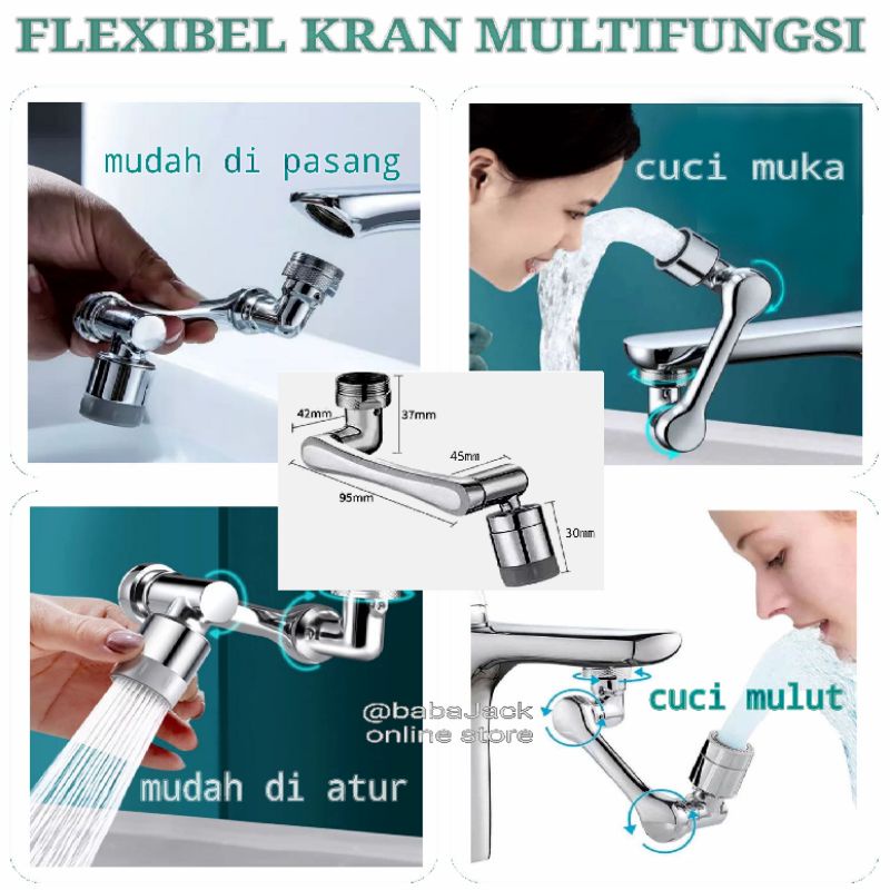 Jual Sambungan kran multi fungsi connector faucet brass keran flexible ...