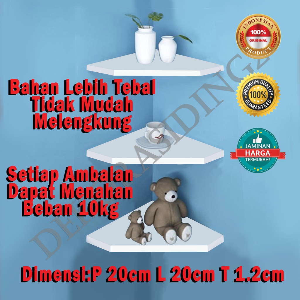 Jual rak ambalan dinding sudut minimalis AD20 / rak hiasan dinding ...