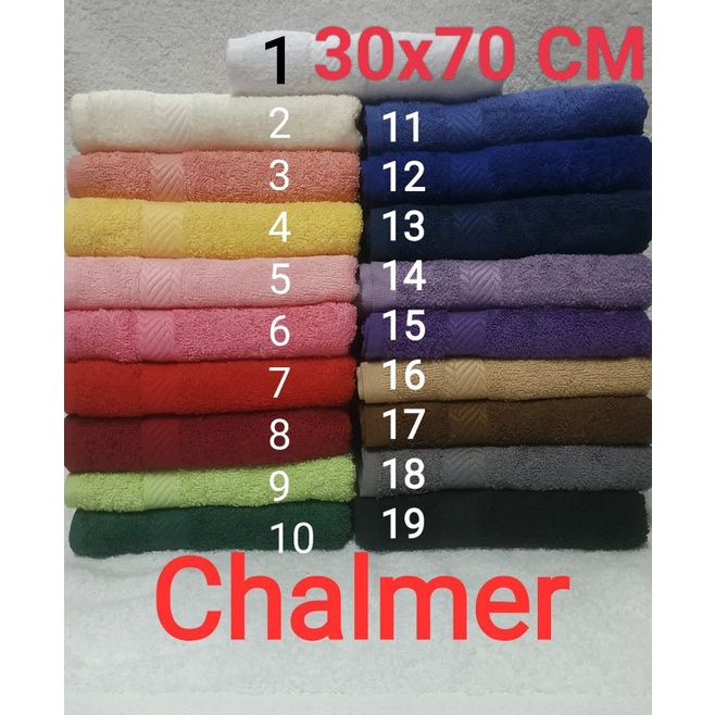 Jual Handuk Chalmer polos 30x70cm/handuk salon/handuk leher | Shopee ...