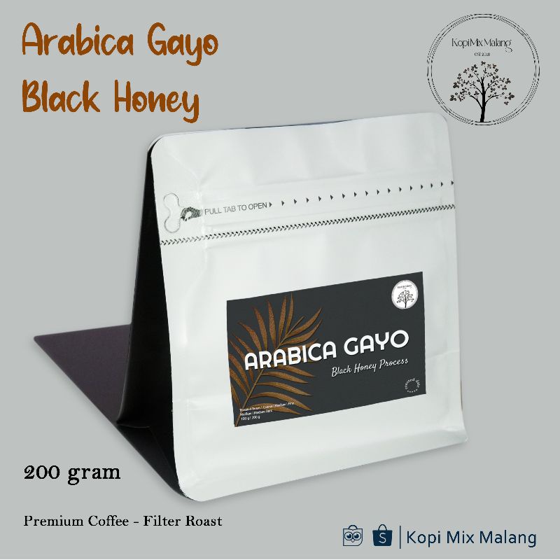 Jual Arabica Gayo Black Honey 200 G - Kopi Mix Malang | Shopee Indonesia