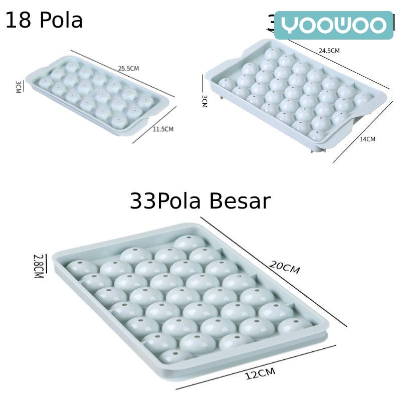 Jual YooWoo Cetakan es batu bulat / cetakan es 33grid dan 18grid / alat ...