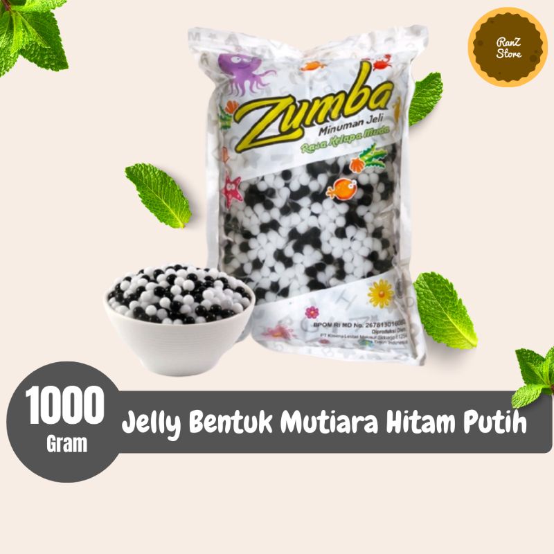 Jual jelly mutiara kecebong hitam putih kemasan 1kg | Shopee Indonesia