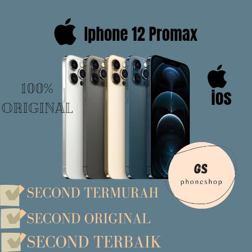 Jual IPHONE 12 PROMAX 128GB/256GB/512GB SECOND ORIGINAL 100% FULLSET | Shopee Indonesia
