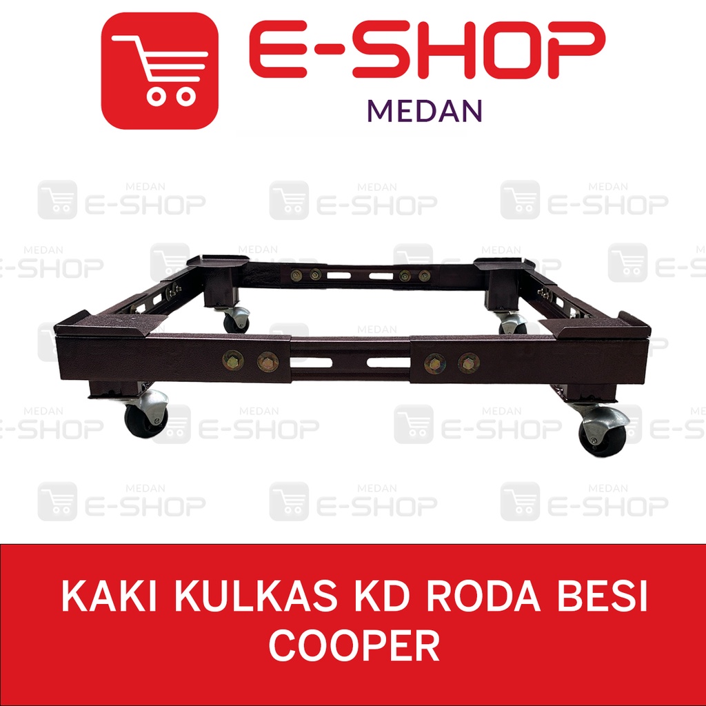Jual Kaki Dudukan kulkas KnockDown Siku Besi Roda Besi Hitam Cooper ...