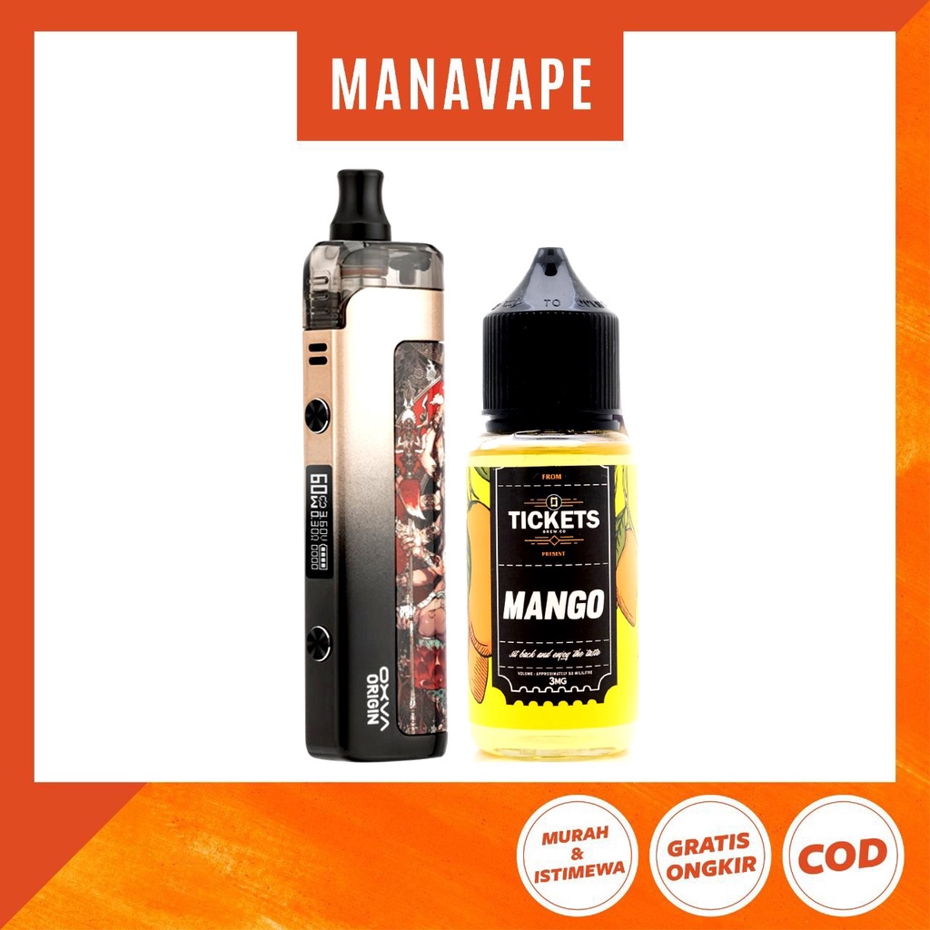 Jual OXVA ORIGIN MINI KIT 80W AUTHENTIC + LIQUID TICKET 60ML | Shopee ...