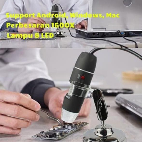 Jual Digital Microscope 1600x USB Digital Mikroskop Windows Android ...