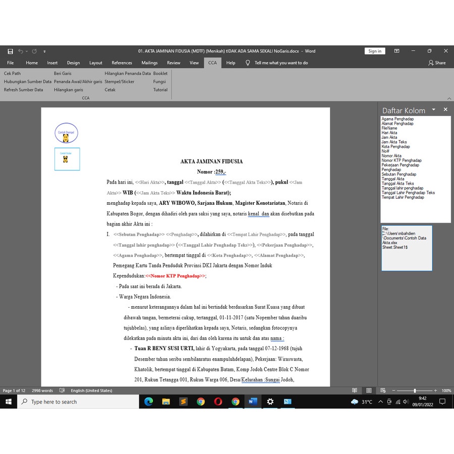 Jual Software Aplikasi Notaris Garis akta secara Massal CCA NEW | Shopee Indonesia
