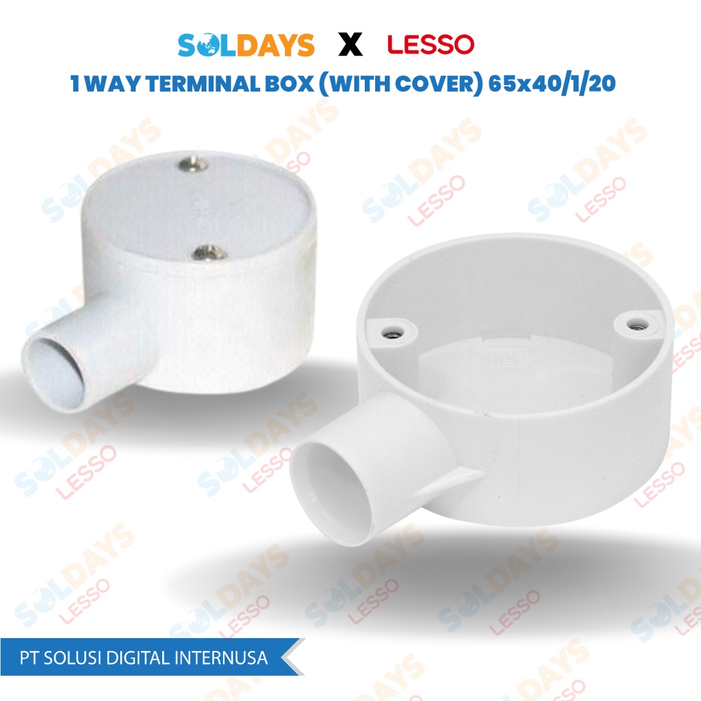 Jual Lesso 1 Way Through Box With Cover 65x40/1/20 / Tdus Cabang 2 20mm ...