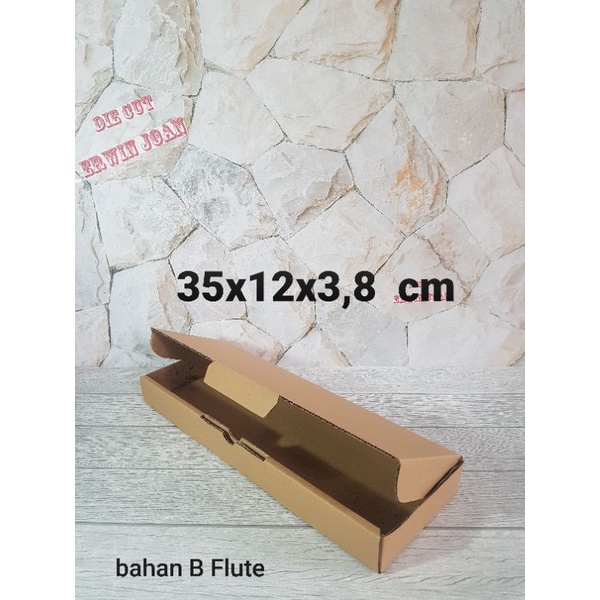 Jual Kardus Box uk 35x12x3,8 cm Kotak Karton DIECUT ( bahan B Flute ...