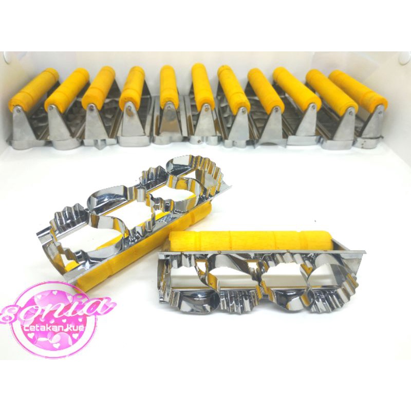 Jual cetakan kastengel campuran motif(bulat, bulan, bintang, persegi ...