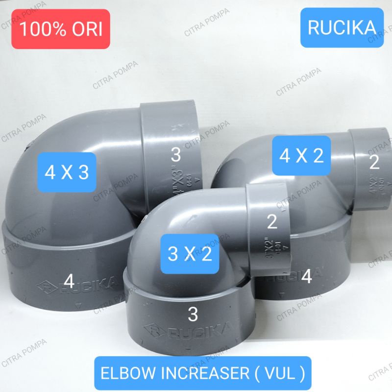 Jual RUCIKA ELBOW INCREASER VUL4 X 2, 3 X 2 dan 4 X 3 / KNEE PLOCK SOCK 4 X 2 ,3 X2 dan 4 X 3 ...