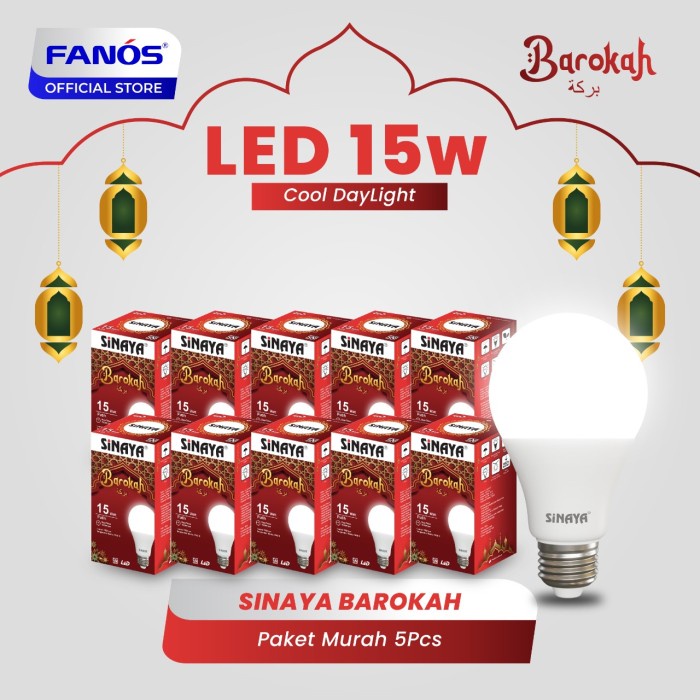 Jual PAKET 5 PCS!! LAMPU LED SINAYA BAROKAH 15 W (PUTIH/CDL) | Shopee Indonesia