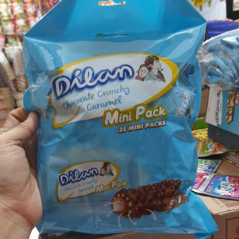 Jual Dilan coklat Crunchy caramel mini pack ( 1 toples isi 25 mini pack ...