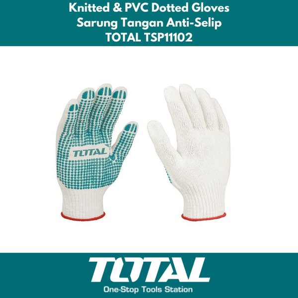 Jual TOTAL TSP11102 Sarung Tangan Tukang Bintik Anti Selip Hand Safety ...