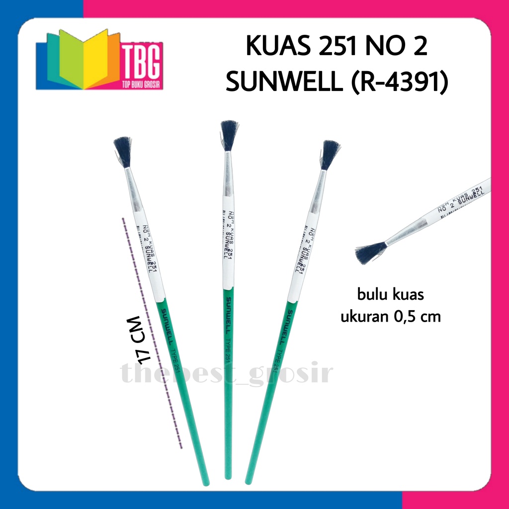 Jual 1 PCS KUAS 251 NO 2 SUNWELL ROUND PAINT BRUSH LUKIS KECIL (R-4392) | Shopee Indonesia
