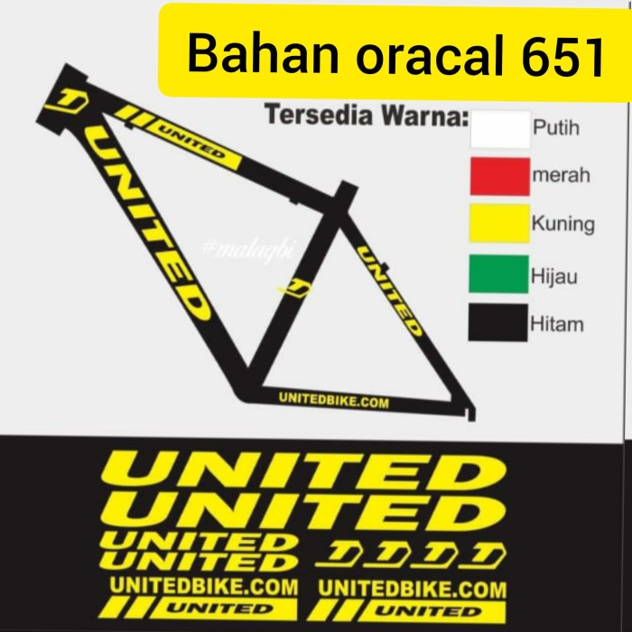 Jual STIKER SEPEDA UNITED BIKE CUTTING STICKER | Shopee Indonesia