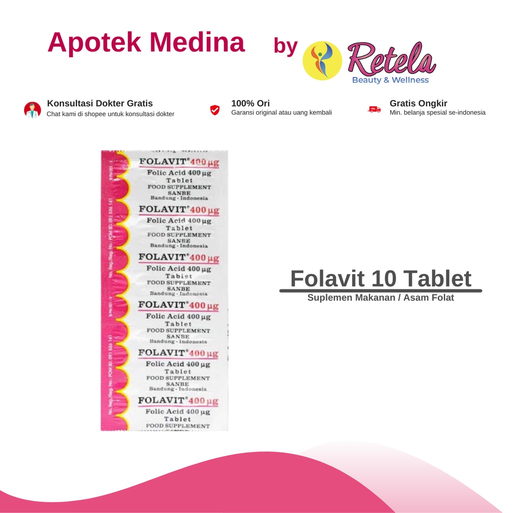 Jual FOLAVIT 400MG 1 STRIP 10 TABLET | Shopee Indonesia