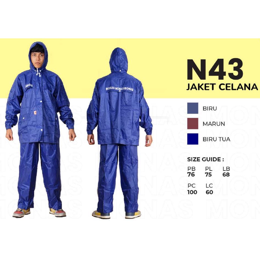 Jual JAS HUJAN JAKET CELANA MONAS N43 (ORI 100%) | Shopee Indonesia