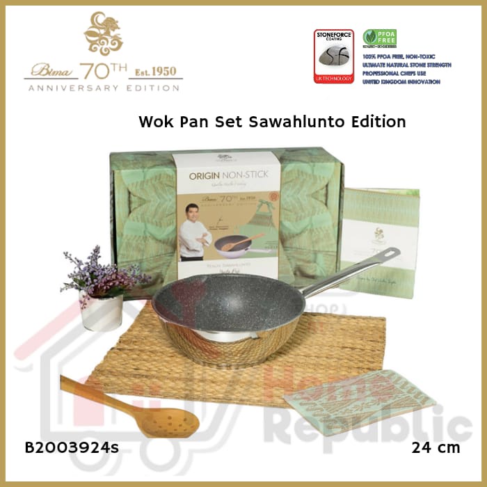 Jual Panci BIMA ORIGIN Stoneforce Coating NONSTICK WOKPAN 24CM Frywok ...