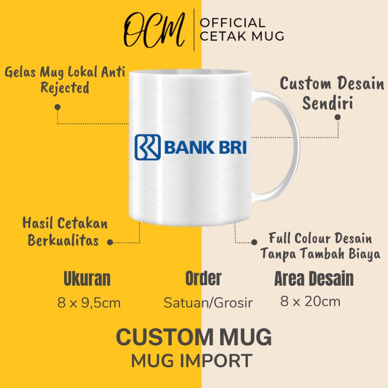 Jual Cetak Gelas Mug Custom Import Bisa Desain Logo Perusahaan Ternama ...