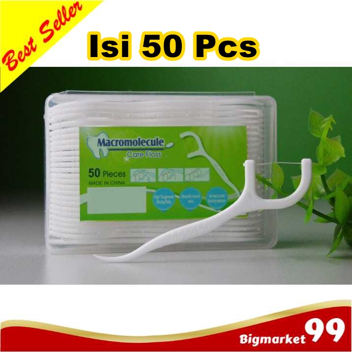 Jual Dental Floss Benang Gigi Toothpick Tusuk Gigi Food Grade 50 Pcs ...