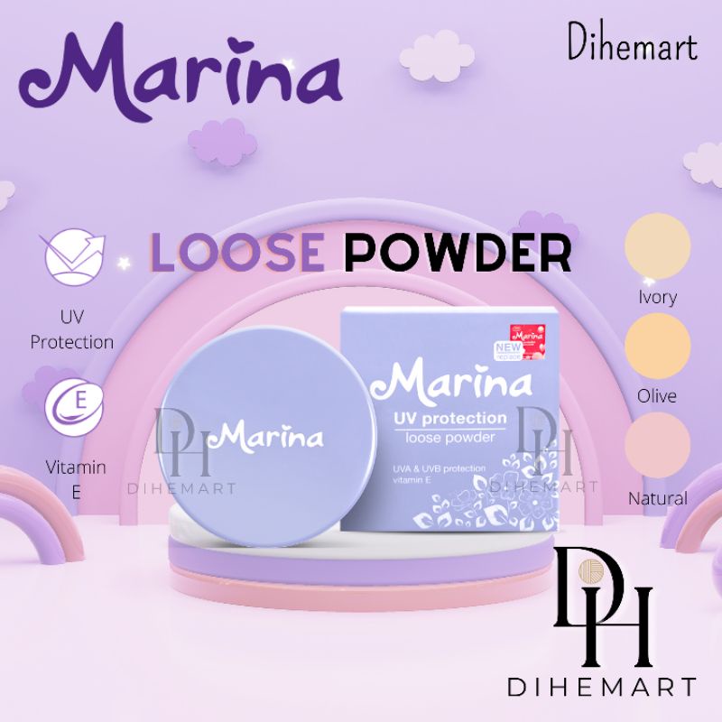 Jual Marina UV Protection Loose Powder Natural | Ivory | Olive 25g ...