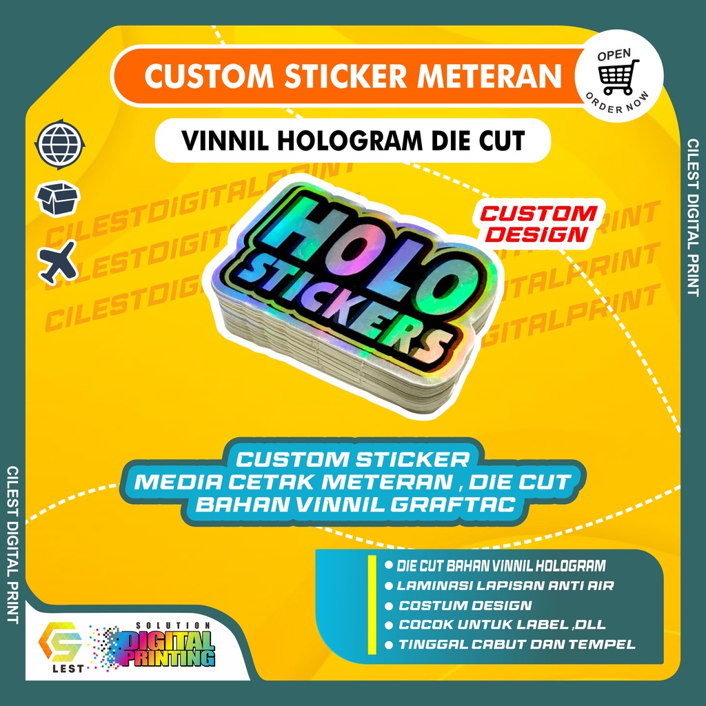 Jual COSTUM STICKER VINNIL HOLOGRAM METERAN DIE CUT (FULL CUTTING ...
