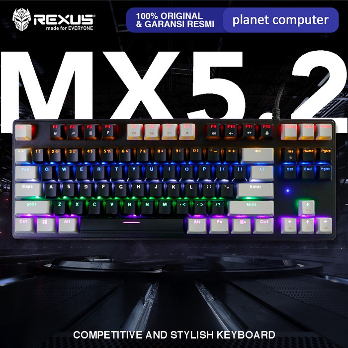 Jual Keyboard Rexus Mx5.2 Mechanical Gaming Keyboard Tkl Legionaire Mekanikal Mx 5.2 | Shopee ...