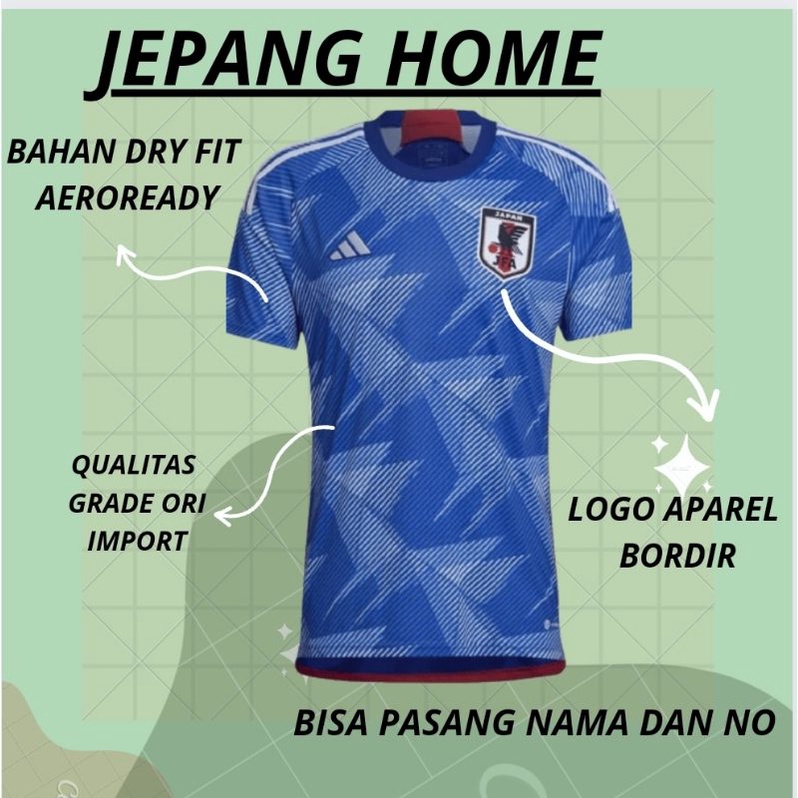 Jual JERSEY JEPANG_PIALA DUNIA 2022 QATAR BAJU BOLA TIMNAS JAPAN JERSY NEGARA HOME AWAY GRADE ...