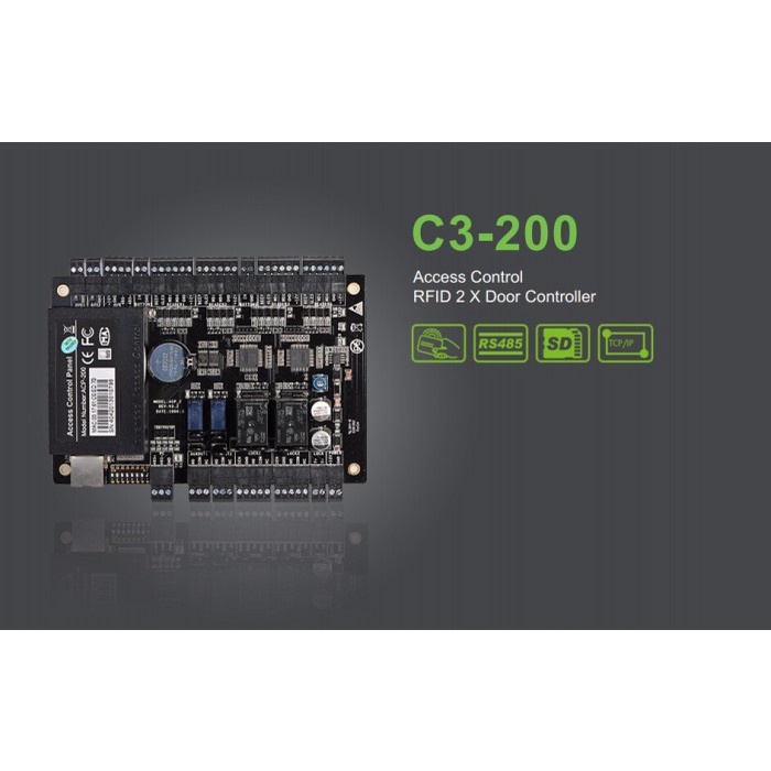 Jual ZKTeco C3-200B Access Control Board, 2 Doors with PSU & BOX ...