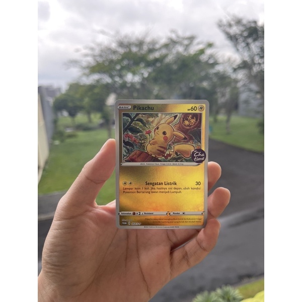Jual Kartu Pokemon x Chatime (TCG) Pikachu Hologram | Shopee Indonesia