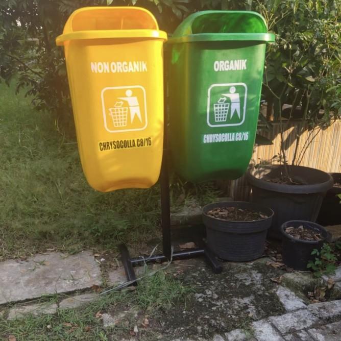 Jual Tempat Tong Sampah Fiber Fiberglass 2In1 2 Lubang Luar Outdoor ...